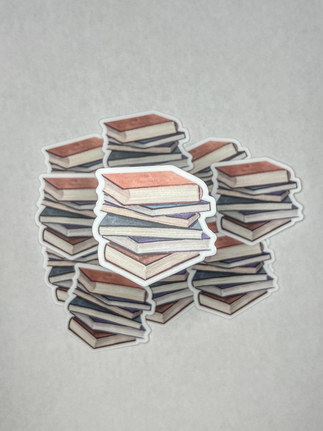 Pile of Books Vinyl Sticker - Etsy