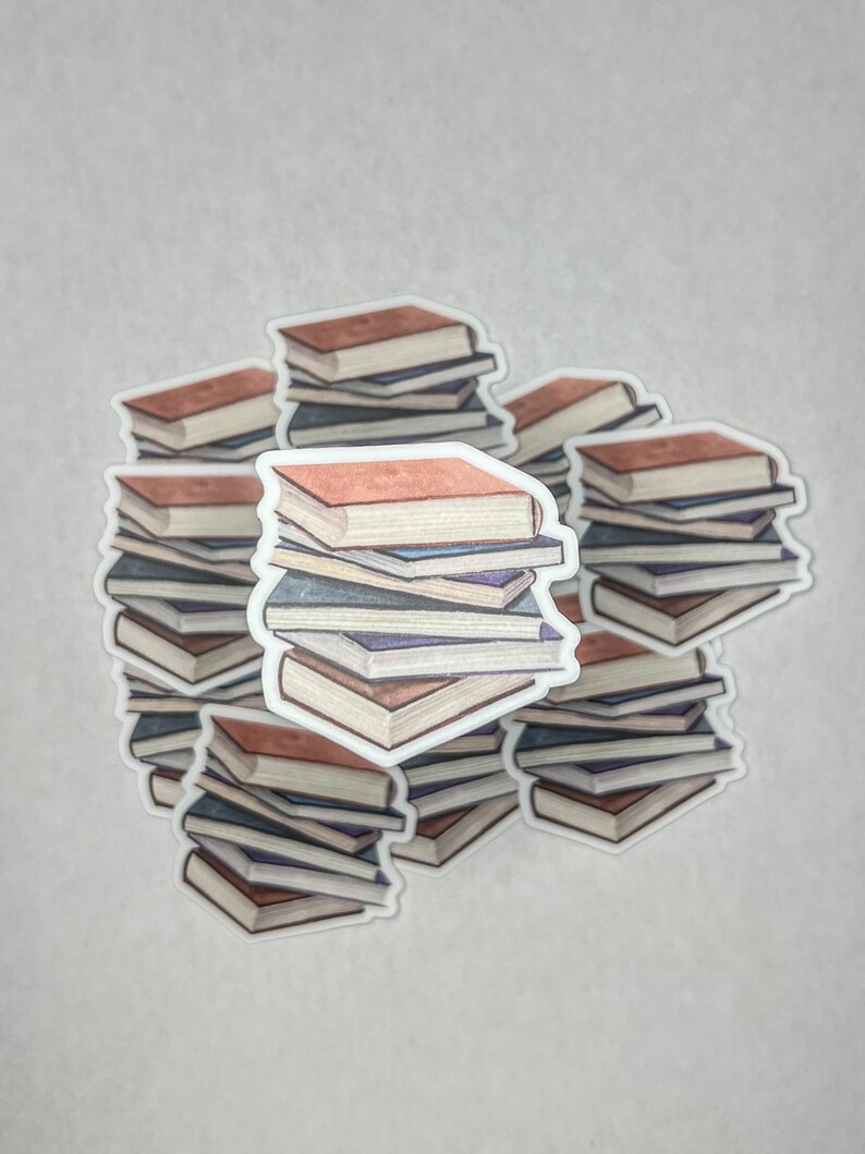 Pile of Books Vinyl Sticker - Etsy