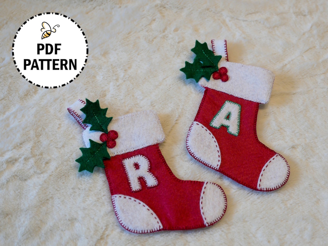 Mini Christmas Stocking Felt Ornament - Pattern & Tutorial - Quick and ...