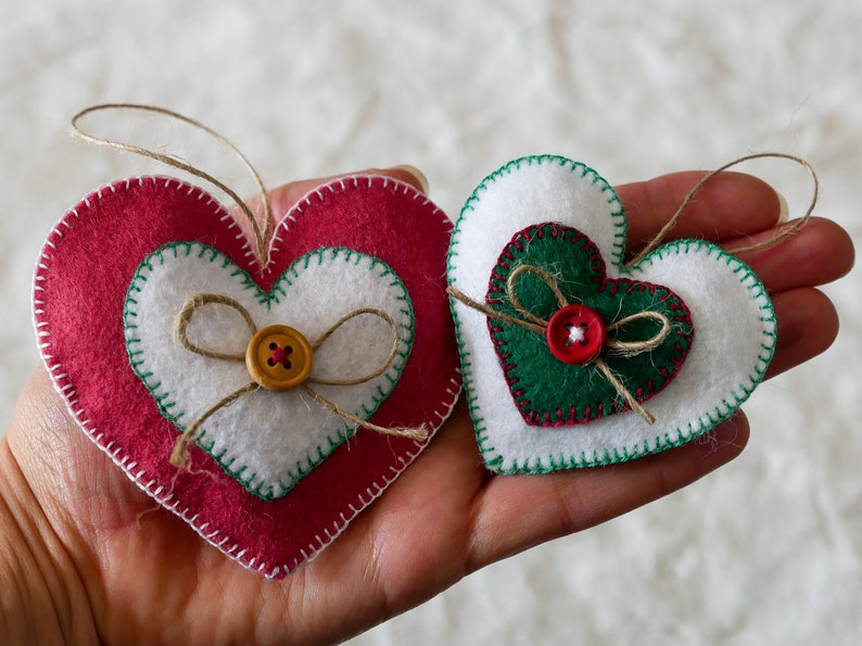 Christmas Felt Heart Ornament Pattern & Tutorial - Quick and Easy ...