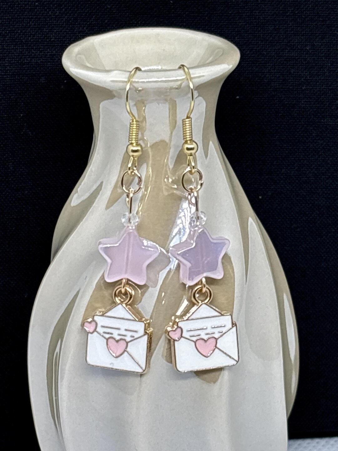 Mail Carrier Envelope Letter Dangle Earrings W/glass Beads. USPS ...