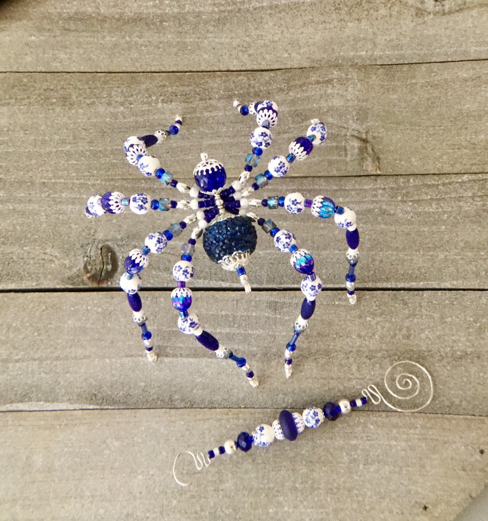 CHRISTMAS SPIDER Beaded Spider, Crystal Spider, Holiday Ornament ...