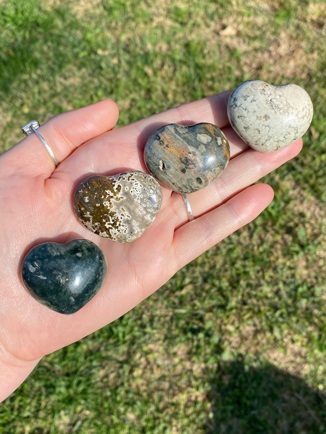 1 Ocean Jasper Heart, You Choose, Geology, Ocean Vibes, Crystal ...
