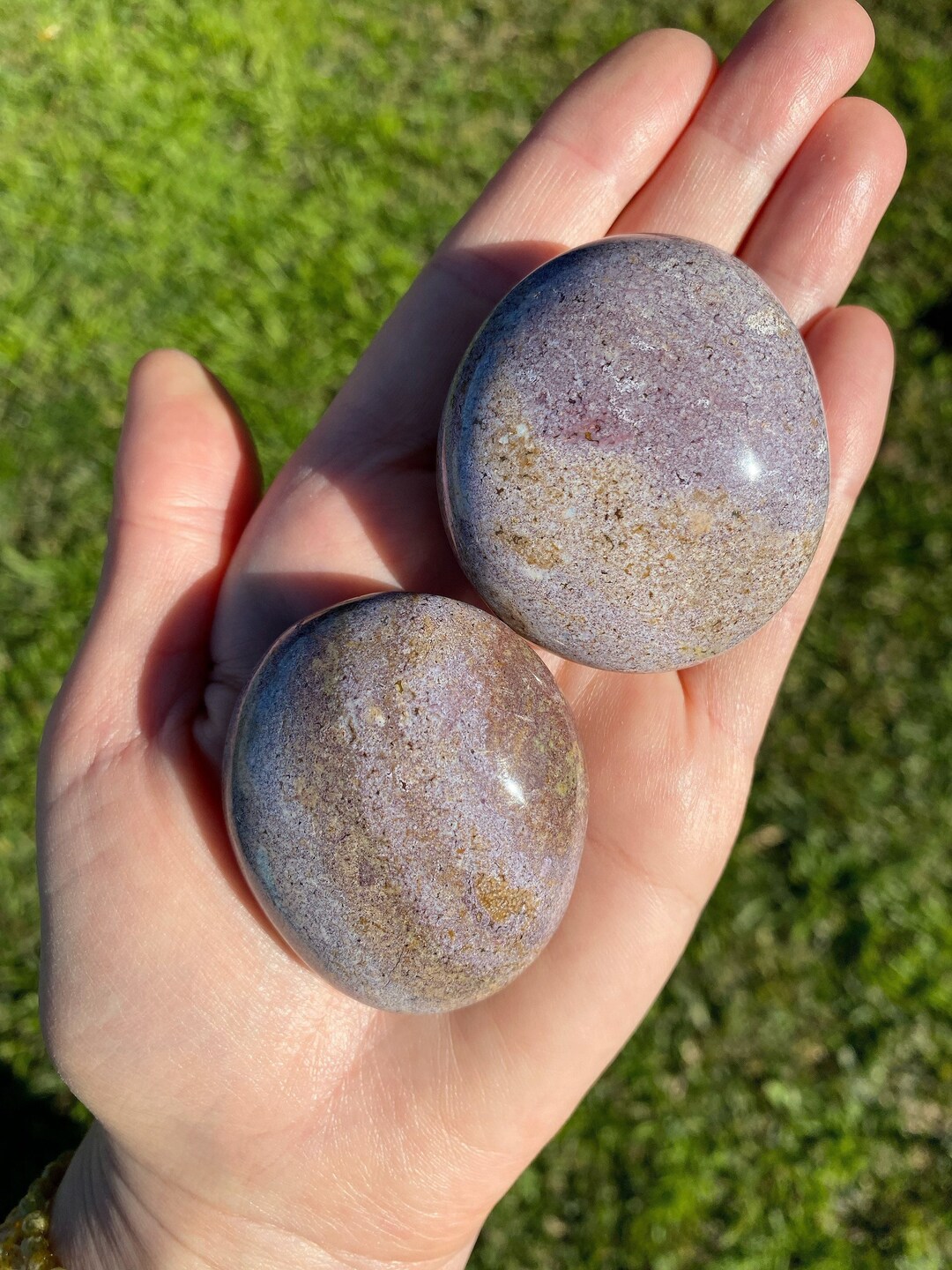 1 Ocean Jasper Palm Stone, Lavender, Pastel OJ, Geology, Rocks ...