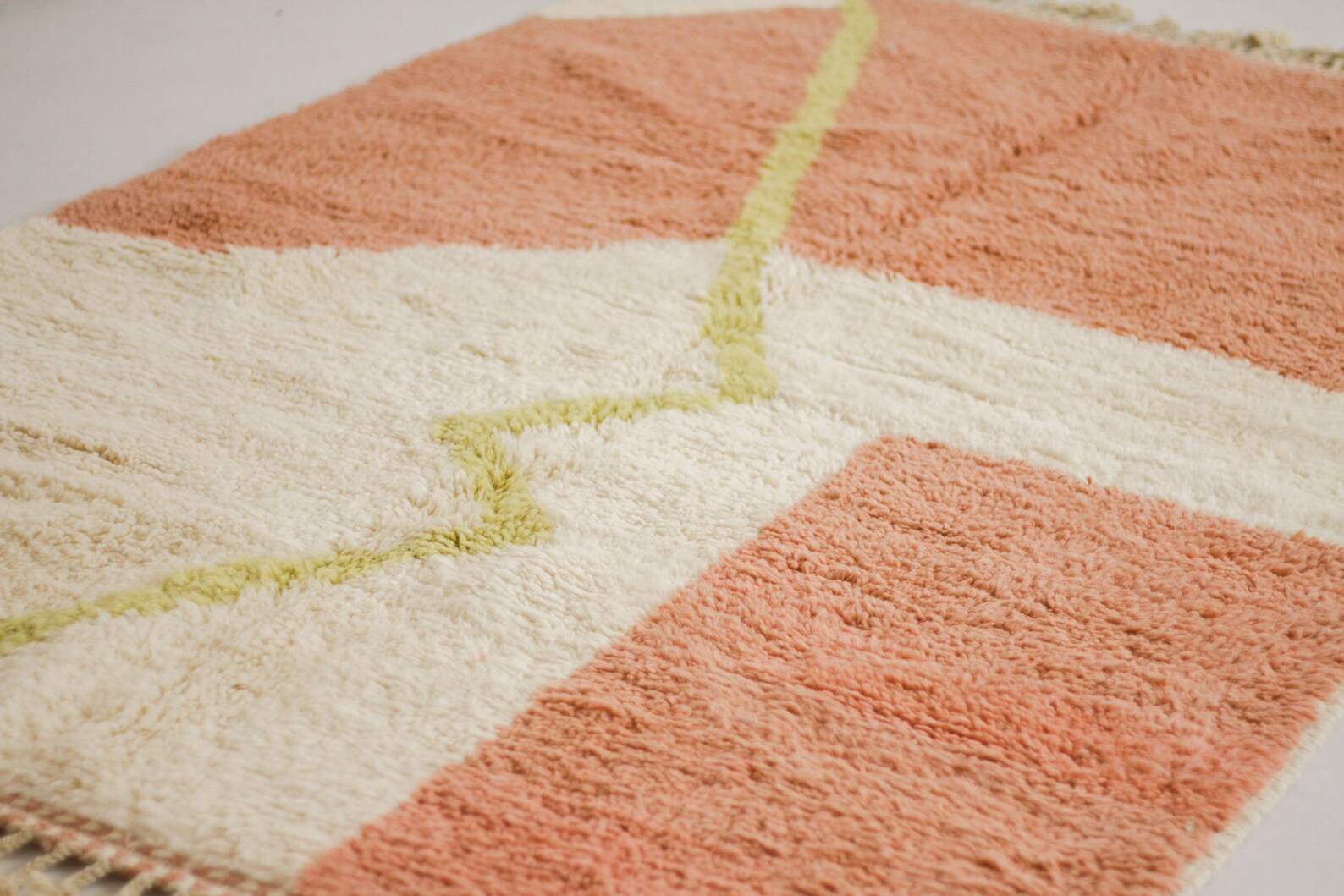 Colorful Moroccan Area Rug Pink Beni Ourain Rug for Living Room Mid ...