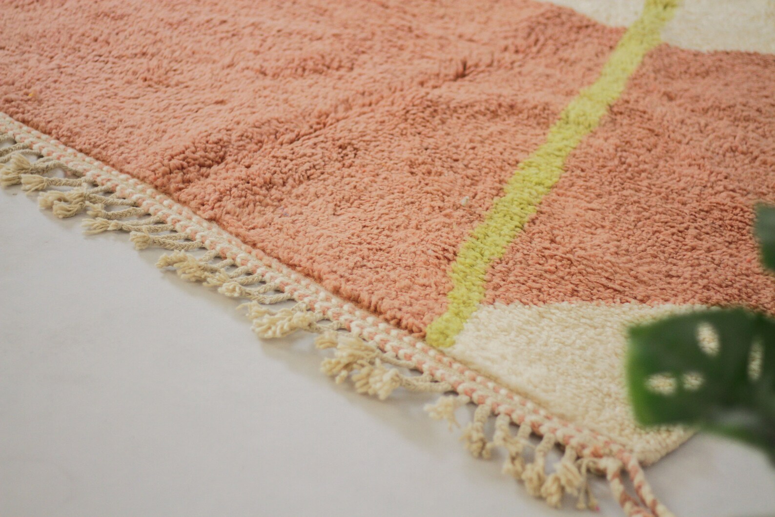 Colorful Moroccan Area Rug Pink Beni Ourain Rug for Living Room Mid ...