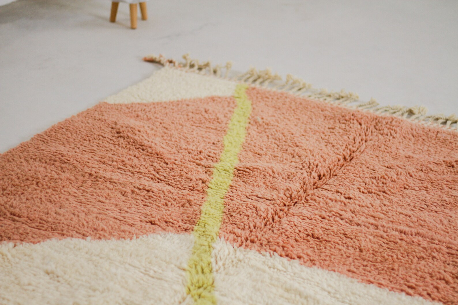 Colorful Moroccan Area Rug Pink Beni Ourain Rug for Living Room Mid ...