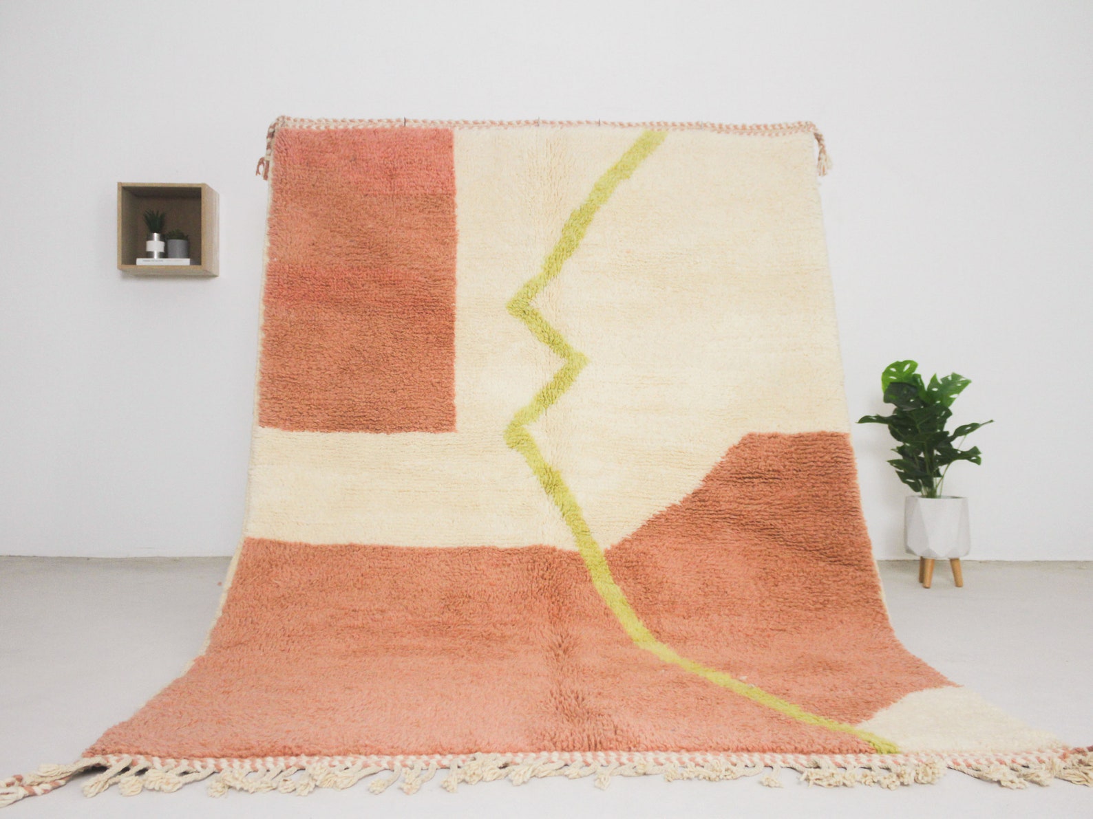 Colorful Moroccan Area Rug Pink Beni Ourain Rug for Living Room Mid ...