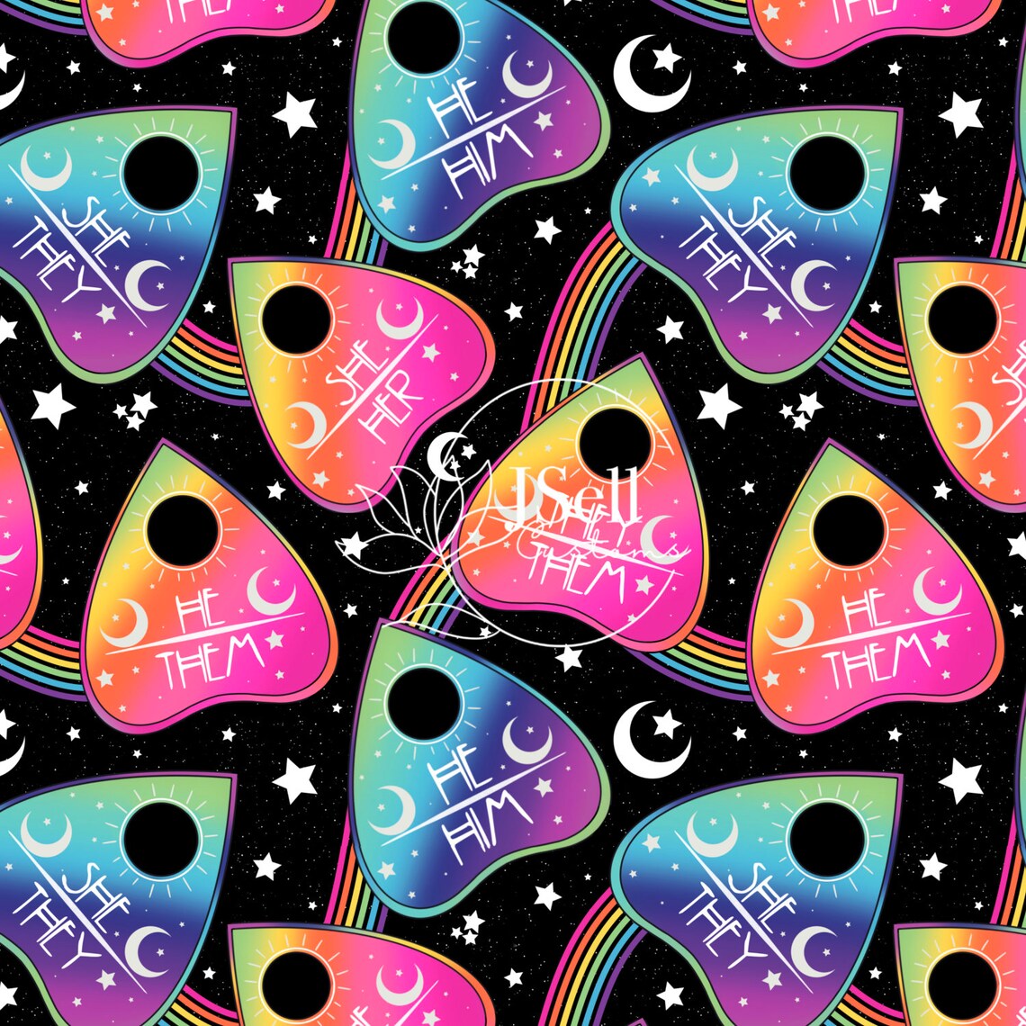 Pronoun Oracle Seamless Pattern - Etsy