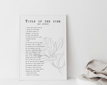 Custom poem print | Etsy