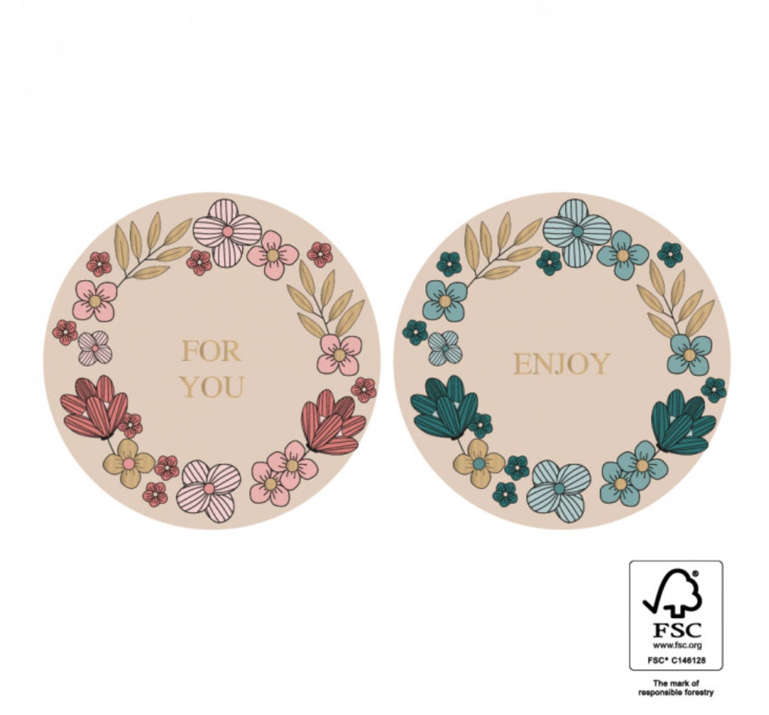 Sticker Sticker Gift Wrapping Labels Around Gift Sticker Duo Flower ...