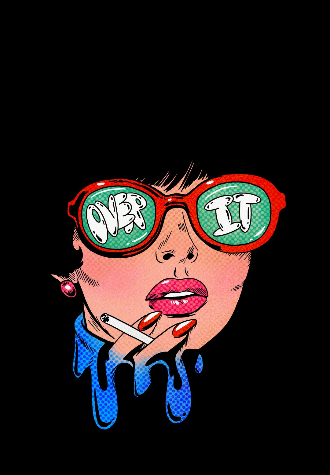 Over It Comic Drip Print - Etsy