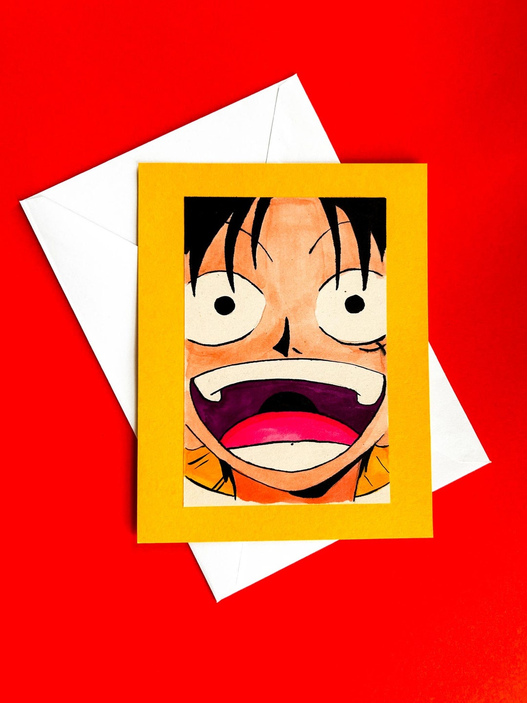 Handmade Personalized Luffy Anime Card||card With Envelope||one Piece ...
