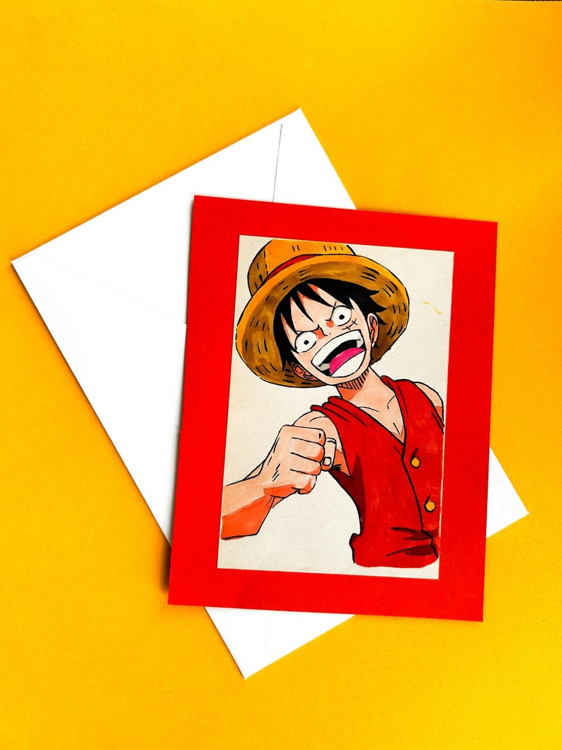 Handmade Personalized Luffy Anime Card||card With Envelope||one Piece ...