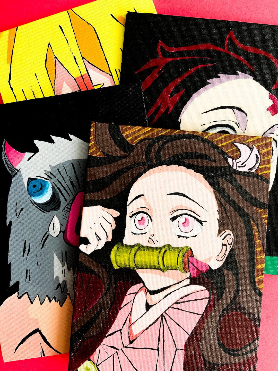 Anime Acrylic Paintings Demon DS Slayerset of 9 Anime Art Canvasesmanga ...