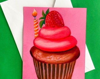 Happy Birthday Card||handmade Card With Envelope|| Cupcakes & Desserts ...