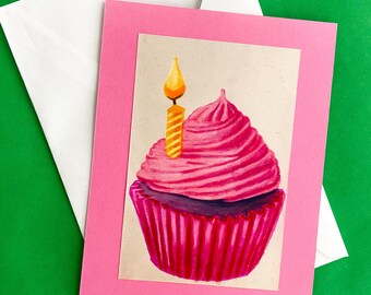Happy Birthday Card||handmade Card With Envelope|| Cupcakes & Desserts ...