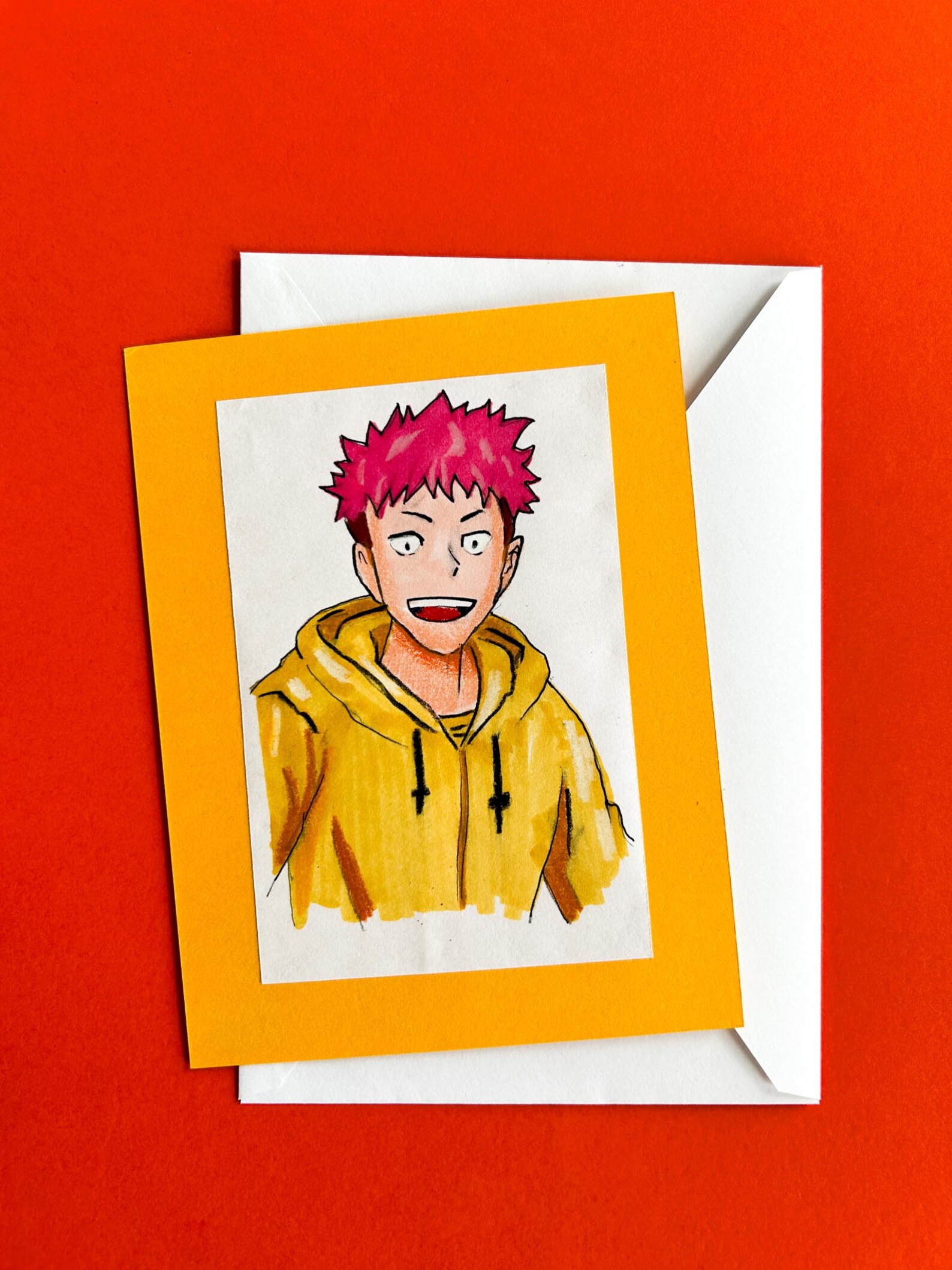 Happy Birthday Jujutsu Kaisen Card||handmade Card With Envelope||yuji ...