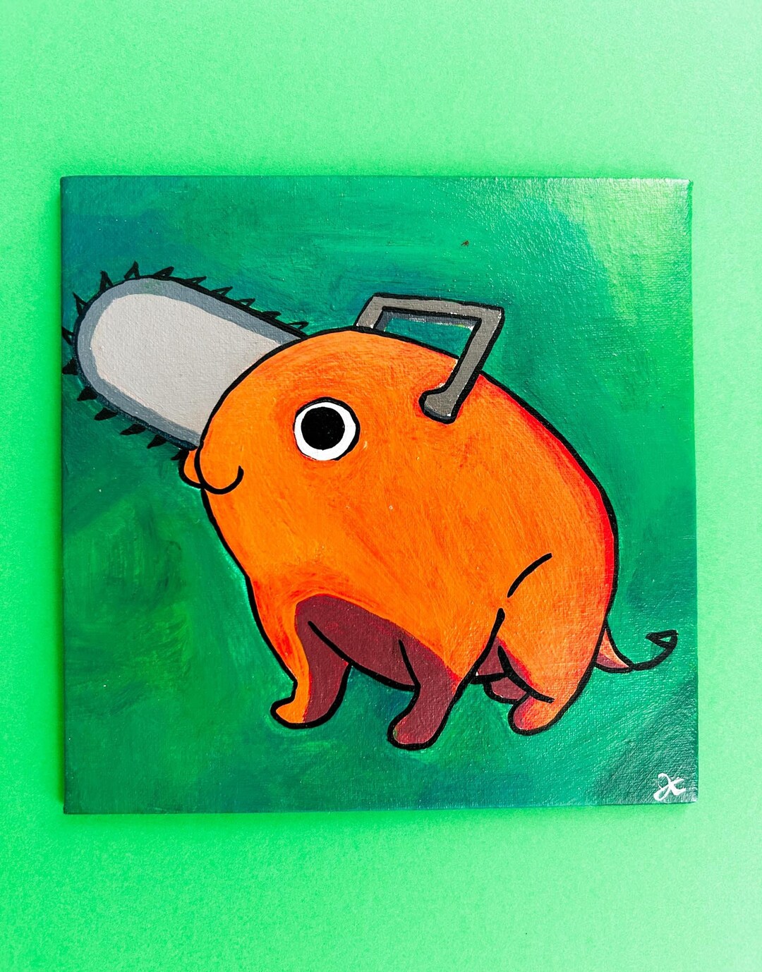 Handmade Anime Acrylic Painting Chainsaw Man||pochita||manga Artwork ...