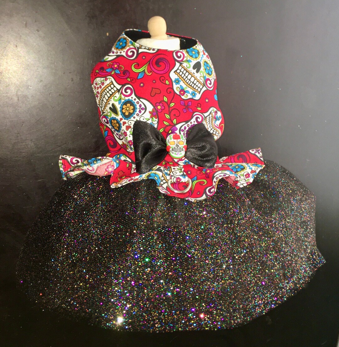Red Sugar Skulls Dog Dress - Etsy