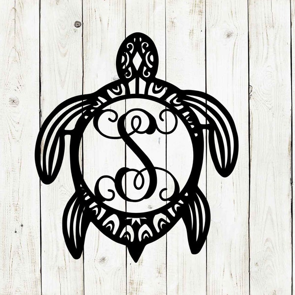 Turtle Monogram - Etsy