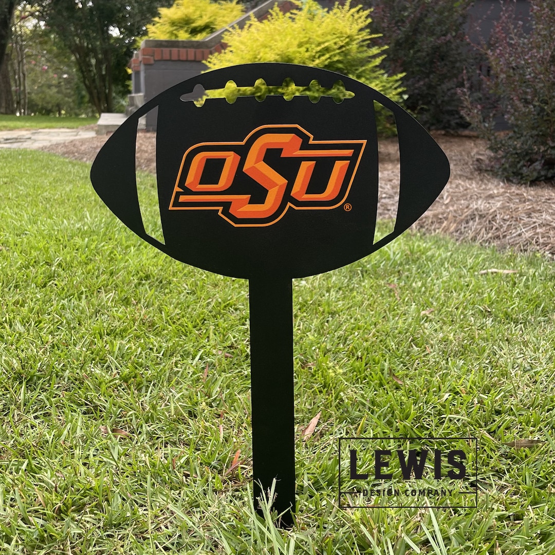 Oklahoma State University Football Stake Metal Sign, Football Sign ...