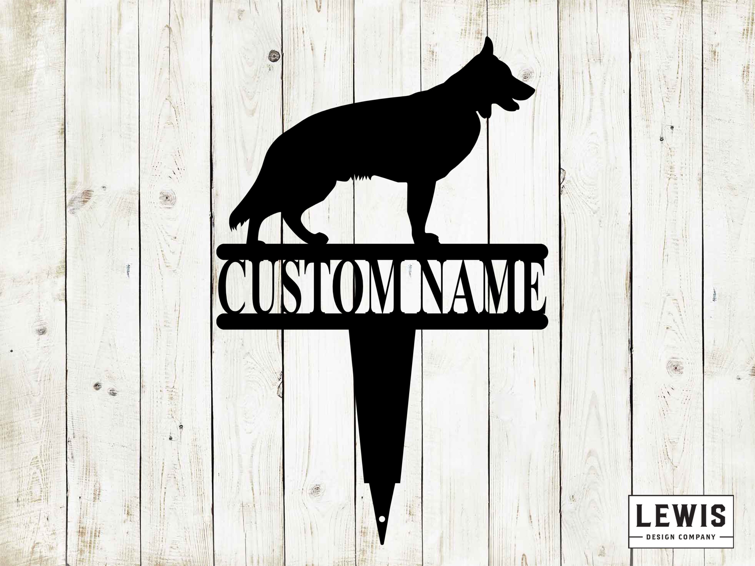 German Shepherd Yard Stake With Custom Name, German Shepherd Sign ...