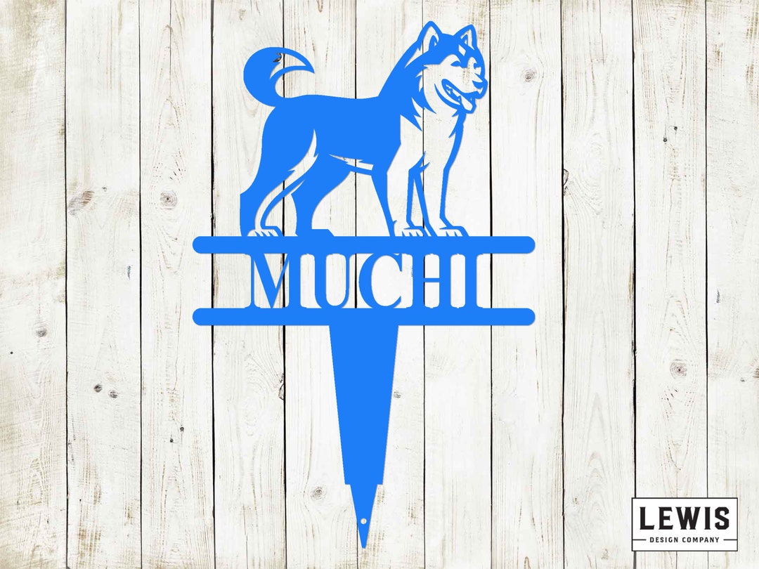 Husky Yard Stake With Custom Name, Husky Sign, Custom Metal Stake ...
