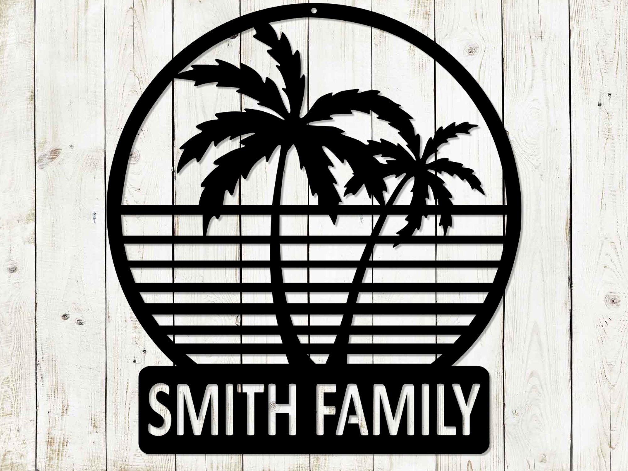 Palm Tree Monogram Design Custom Sign Monogram Sign Beach - Etsy