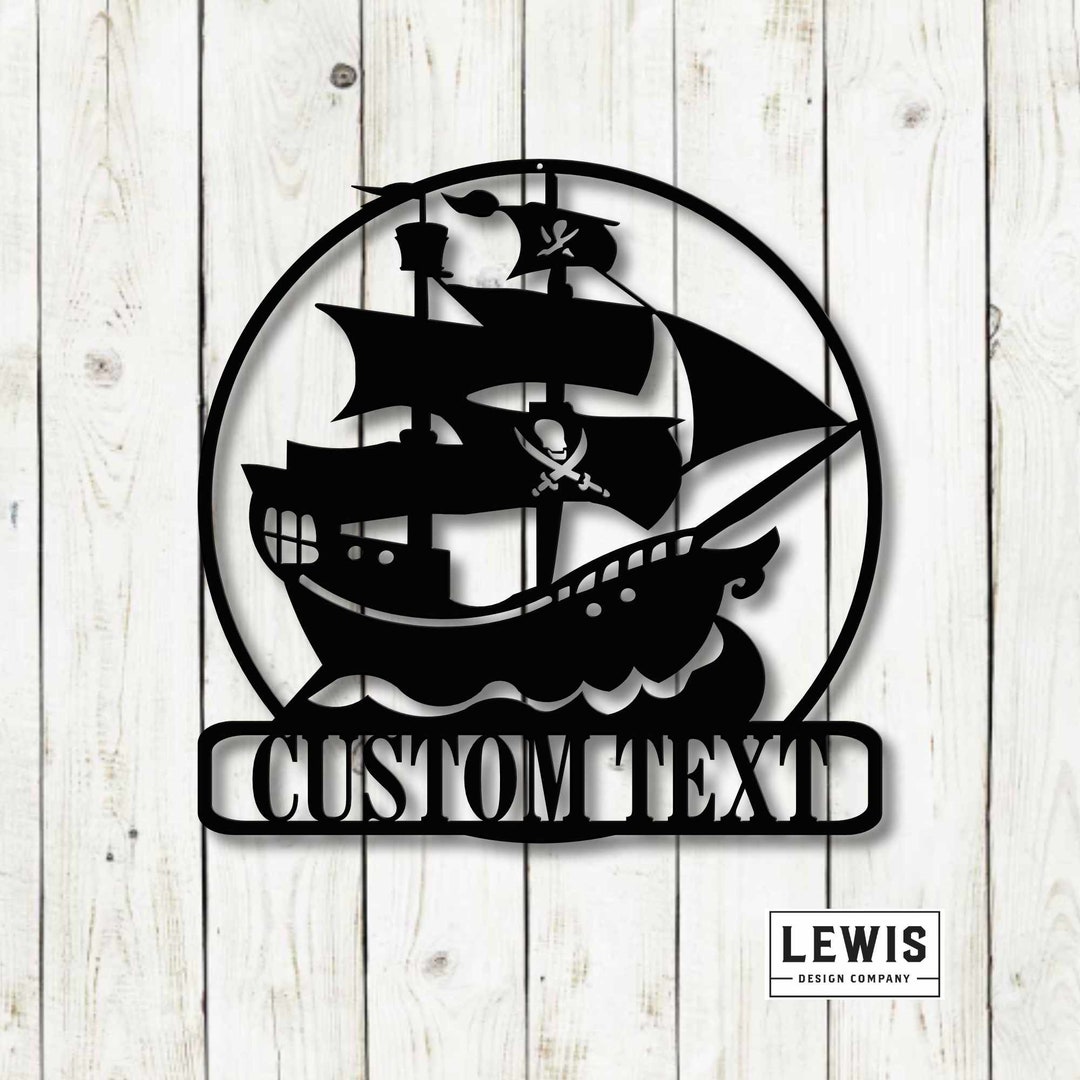 Pirate Ship Custom Wall Decoration, Metal Powder Coated Pirate Ship ...