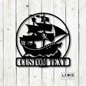 Pirate Ship Custom Wall Decoration, Metal Powder Coated Pirate Ship ...