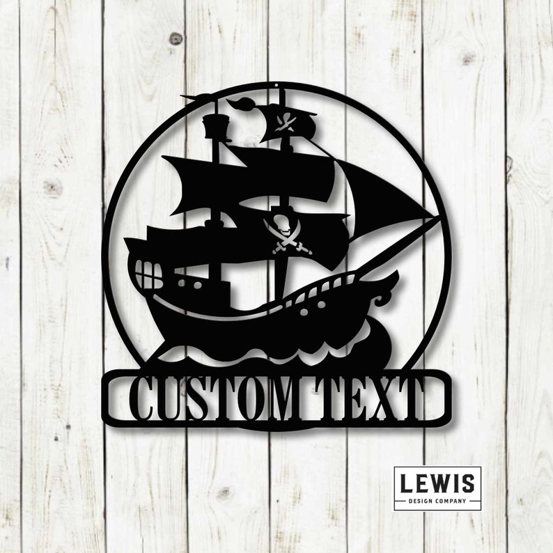 Pirate Ship Custom Wall Decoration, Metal Powder Coated Pirate Ship ...
