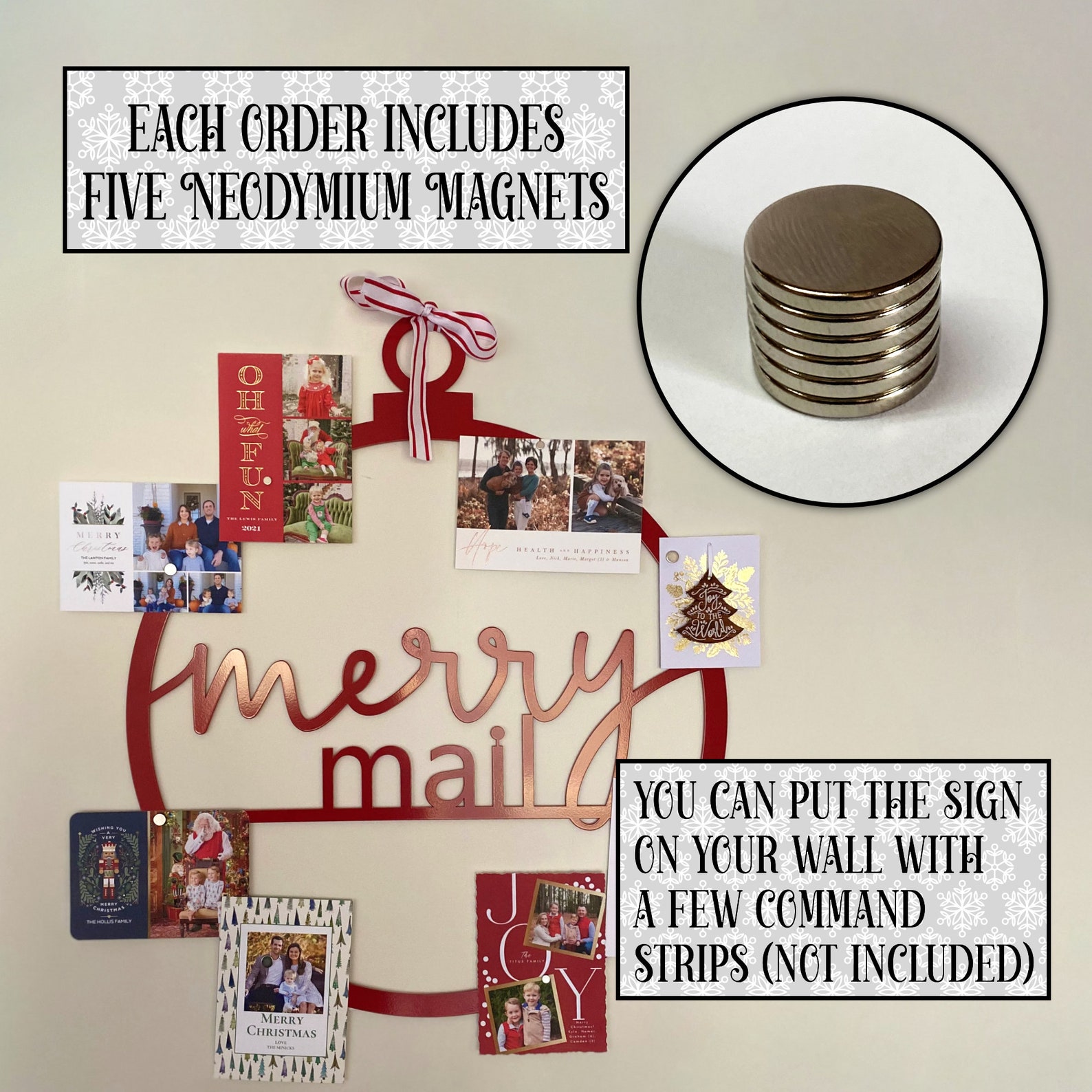 Merry Mail Christmas Metal Sign Christmas Card Photo Holder - Etsy