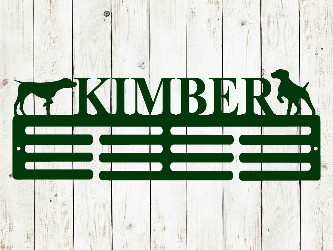Dog Custom Name Medal Hanger Monogram - 12 Rungs for Medals & Ribbons ...