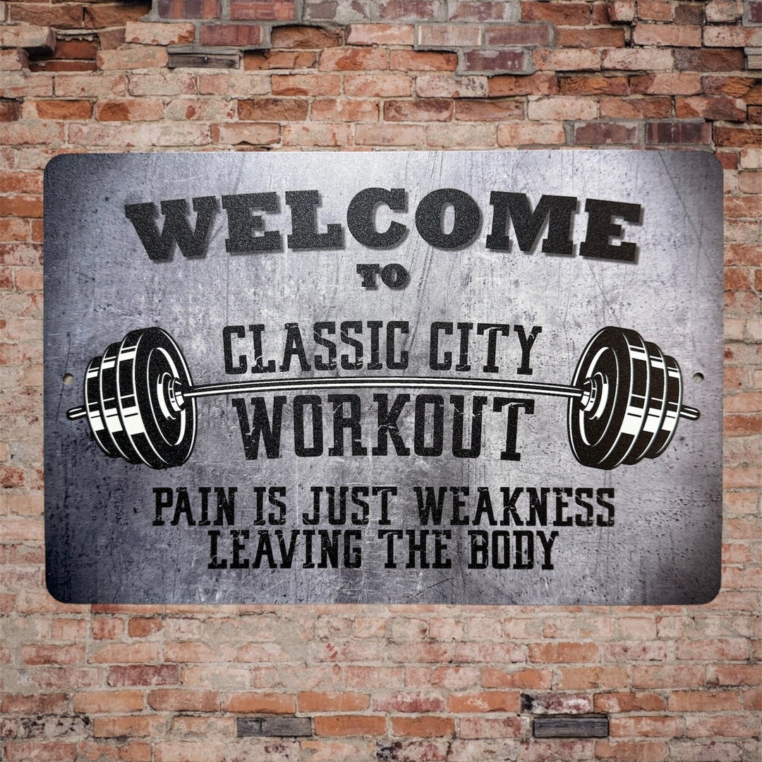 Custom Gym Welcome Sign, Custom Metal Powder Coated & Printed Name Sign ...