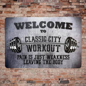 Custom Printed Gym Sign, Custom Metal Powder Coated & Printed Name Sign ...