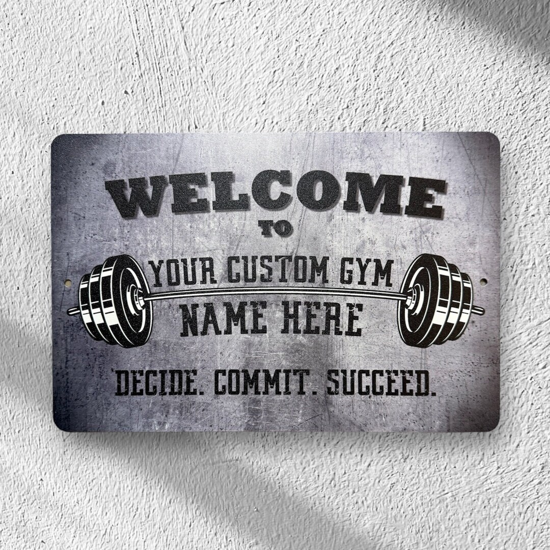 Custom Printed Gym Sign, Custom Metal Powder Coated & Printed Name Sign ...