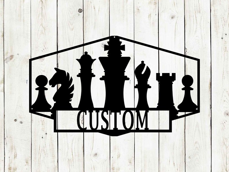 Chess Custom Name Metal Sign Kids Room Decor Chess Sign - Etsy