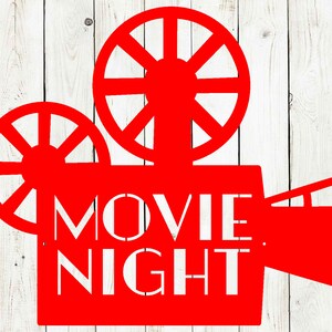 Movie Night Metal Sign, Theatre, Movie Sign, Home Theater, Theater Sign ...