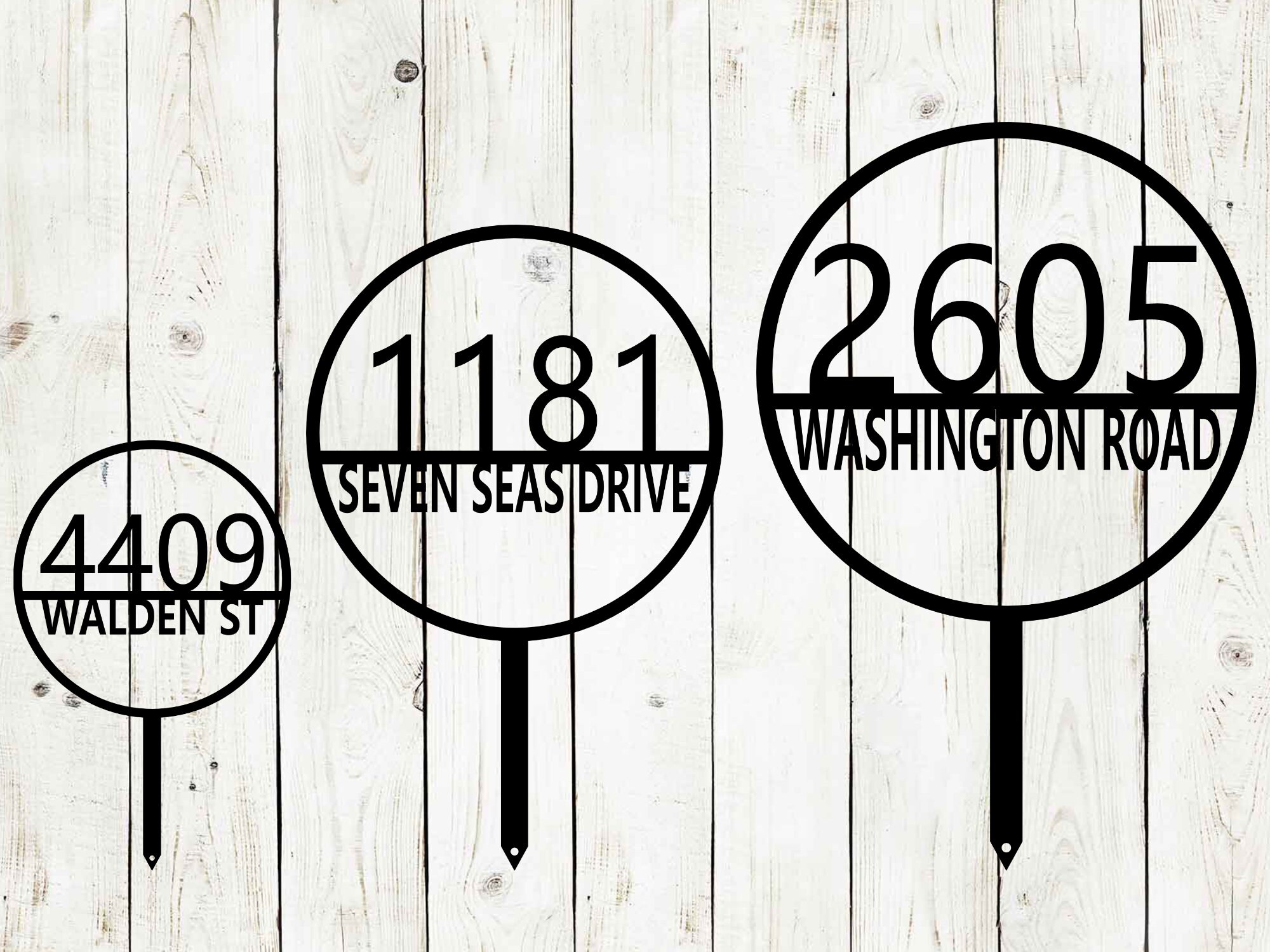 Circle Address Stake Monogram Metal Sign Custom Address Sign - Etsy