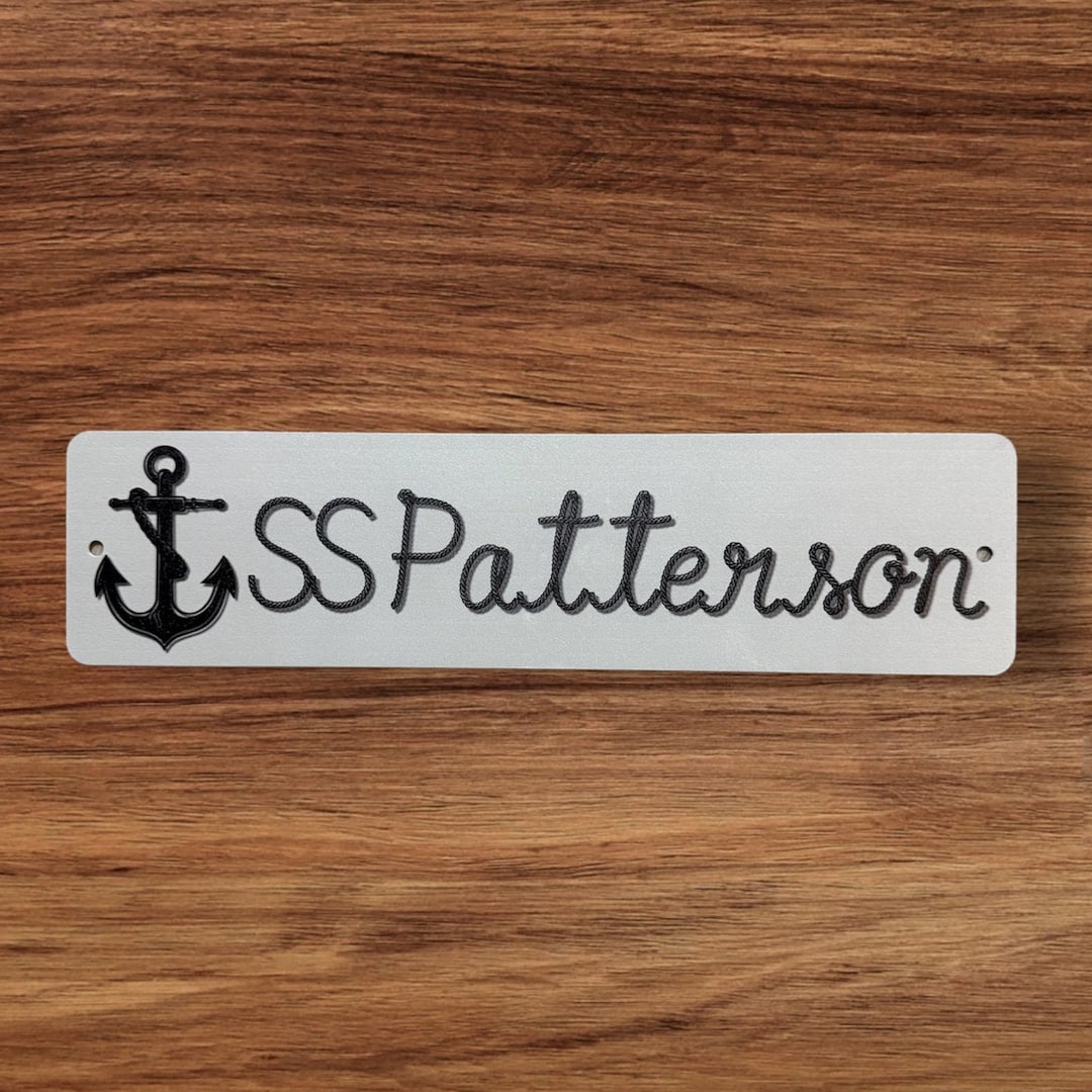 Custom Boat Nameplate, Custom Metal Powder Coated & Printed Name Sign ...
