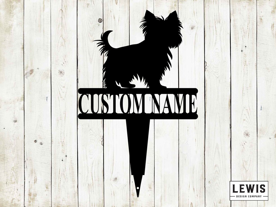 Yorkshire Terrier Yard Stake With Custom Name, Yorkie Sign, Custom ...