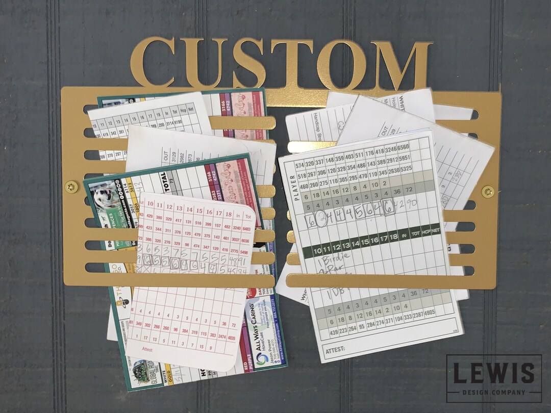 Golf Scorecard Display Custom Name Metal Sign - Scorecard/medal Display ...