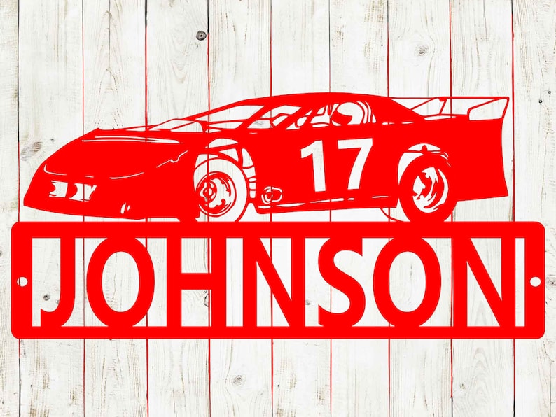 Race Car Custom Name Metal Sign Race Car Sign Dirt Track - Etsy