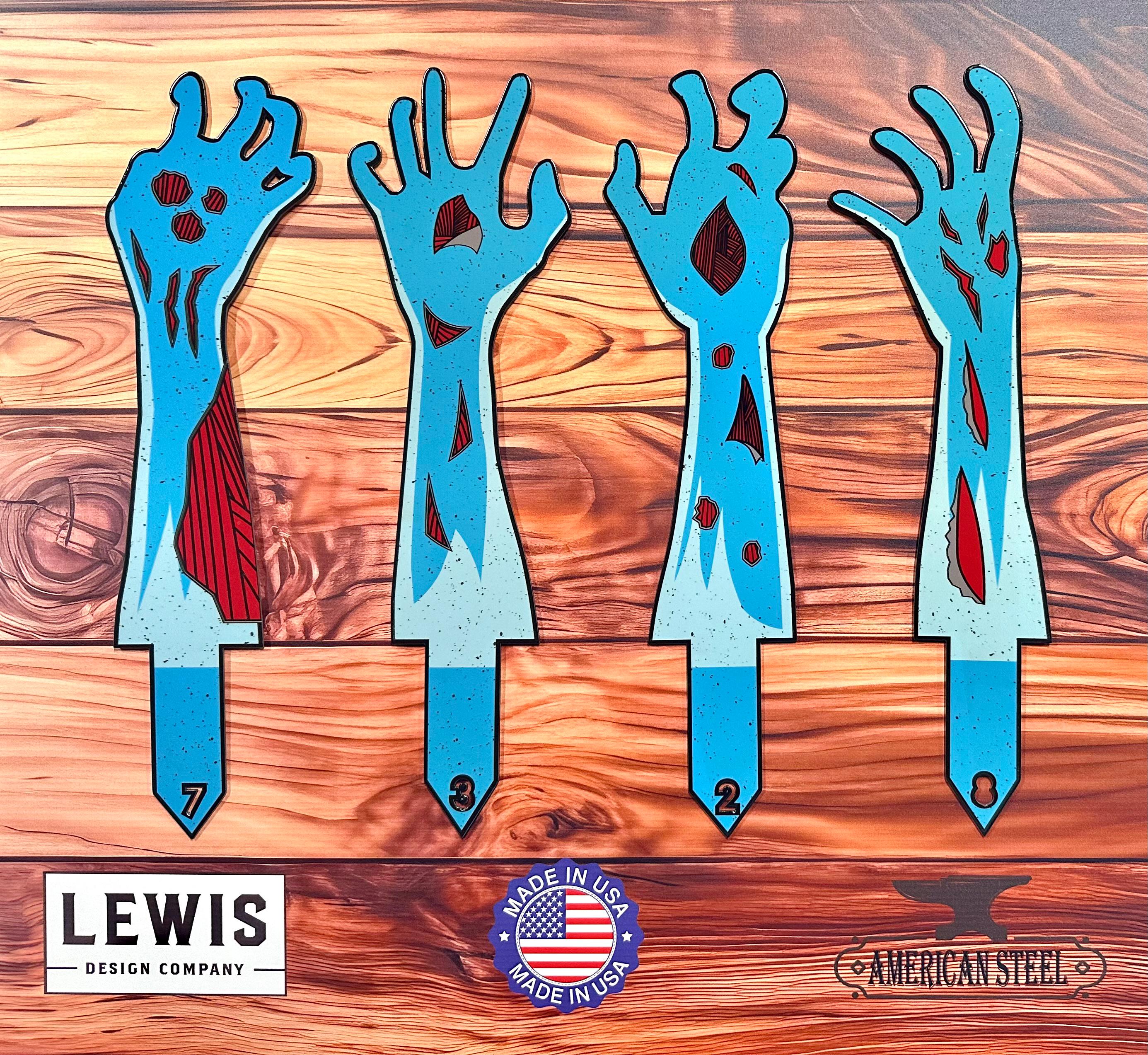 Zombie Hands Metal Yard Stake Sets, UV Printed, Zombies, Zombie Decor ...