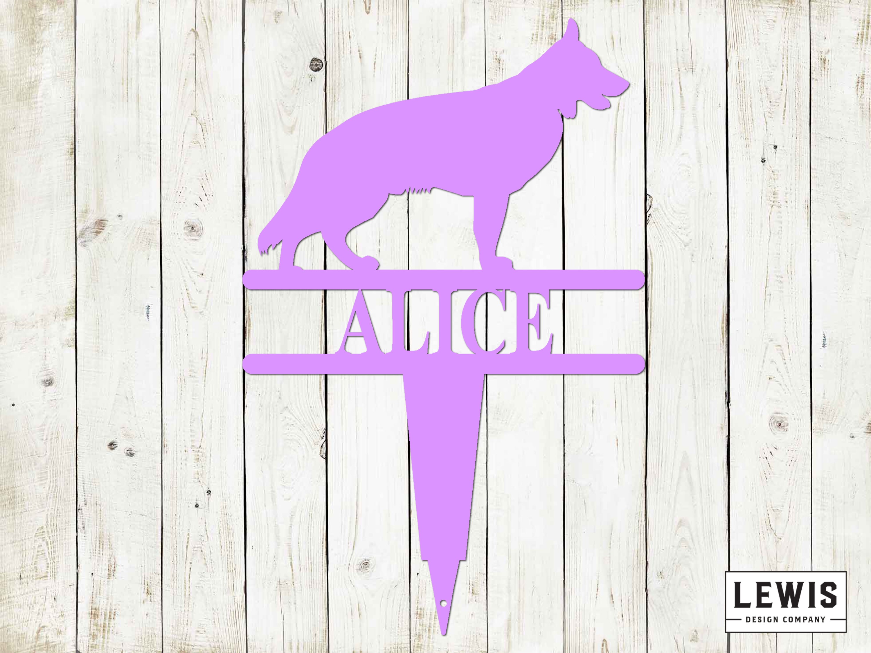 German Shepherd Yard Stake With Custom Name, German Shepherd Sign ...