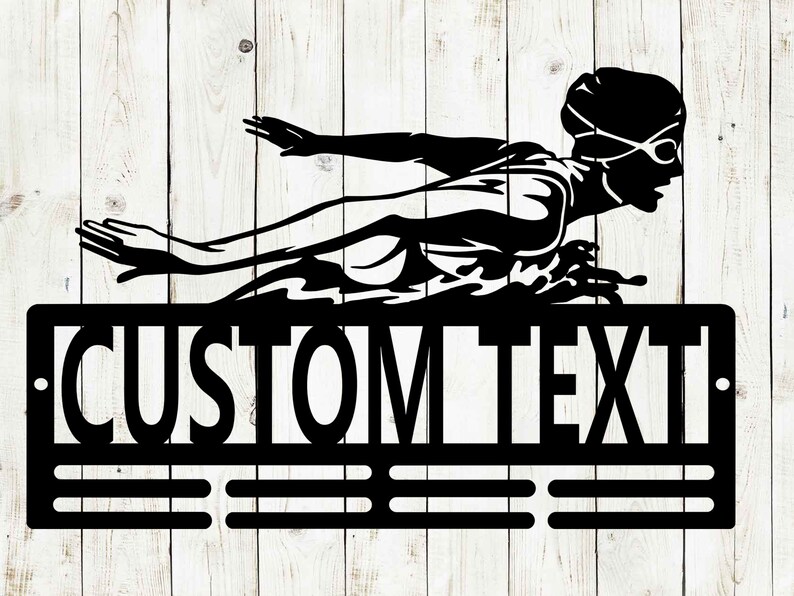 Swimming Medal Hanger Custom Name Metal Sign Swimming Award - Etsy