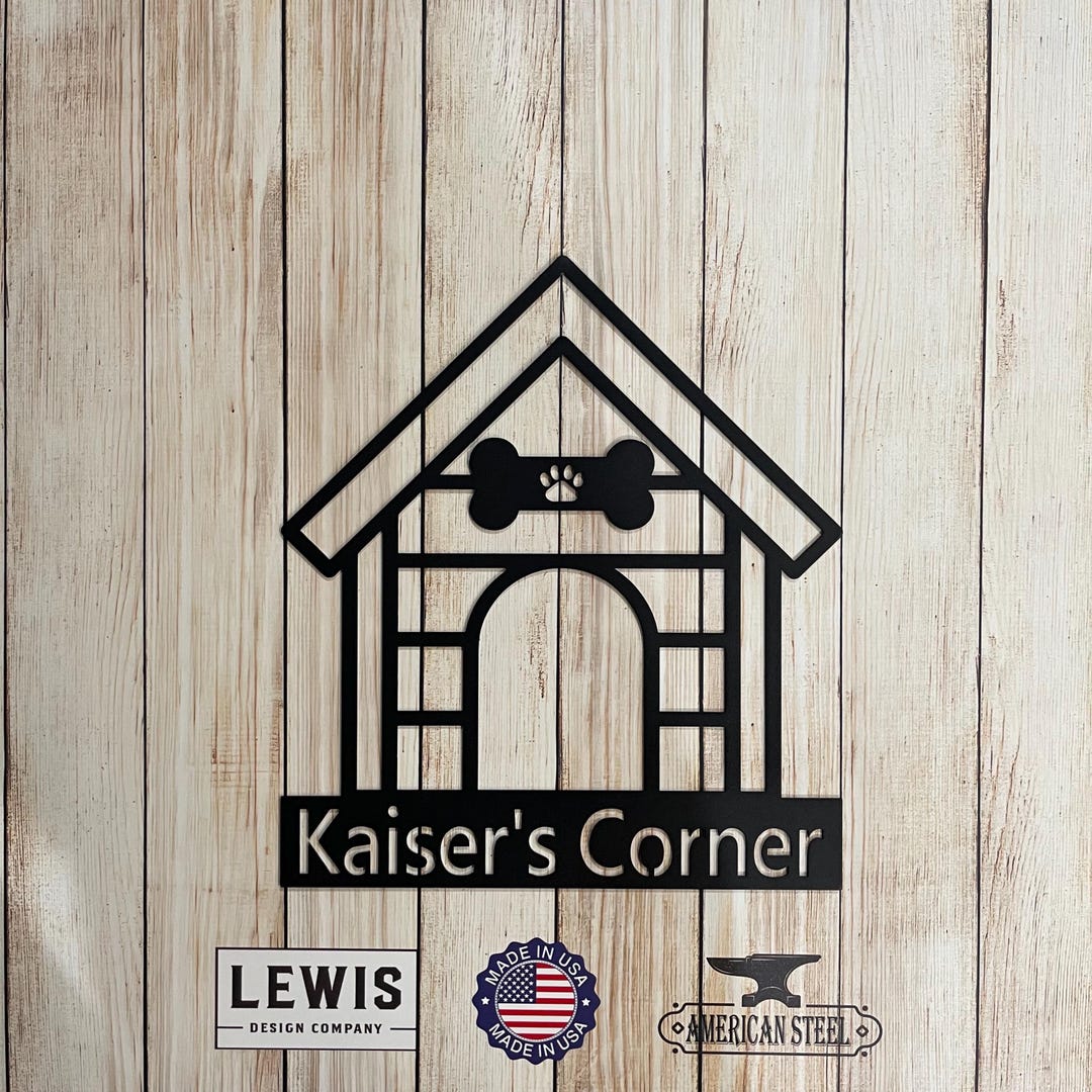 Dog House Custom Monogram Metal Sign, Dog House, Dog, Pet Sign, Outdoor ...