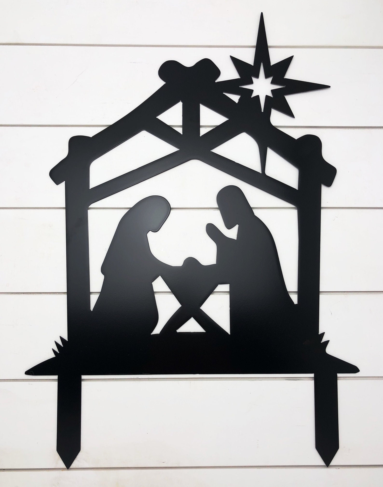 Nativity Metal Yard Sign Nativity Set Nativity Scene Manger - Etsy