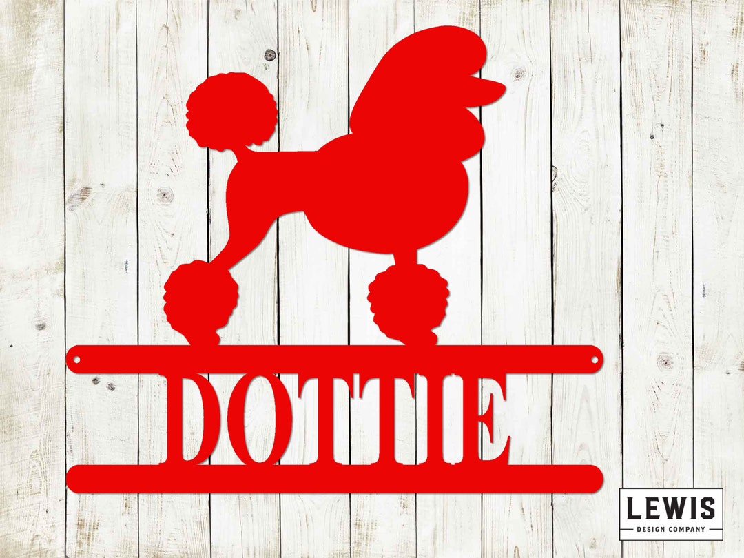 Poodle Wall Sign With Custom Name, Metal Sign, Poodle Sign, Custom ...